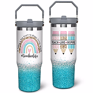 soeufnwhf Teacher Tumbler Cup, 30oz Stainless Steel Teacher Travel Coffee Mug Cup, Best Teacher Gifts for Women & Teacher Appreciation Gifts for Birthday, Appreciation Week, Back To School