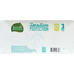 Seventh Generation Baby Diapers, Sensitive Protection, Size 3, 27 Count