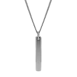 Fossil Men's Men's Stainless Steel Necklace, Color: Silver (Model: JF03988040)