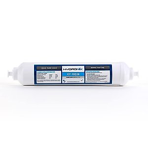 Hydronix ICF-10Q38 Inline Reverse Osmosis Post, Fridge & Ice Coconut GAC Water Filter 2000 Gal, 3/8" Quick Connect