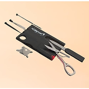GUARDMAN Credit Card Tool Survival Card Knife with LED Light - Valentines Day Gift - Pocket Tool Kit Birthday Stocking Stuffers For Him For Men Dad Gifts
