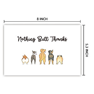Kirynurd Nothing Butt Thanks, Cute Funny Thank You Card, Thanks Card for Anyone, Thanksgiving Day Card