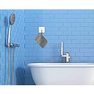 PHOGARY 10 Pack Microfiber Body Wash Mitts, Soft Face Mitten, Bath Spa Cloth, Reusable Makeup Remover Mitt Gloves, European Style Wash Cloth, 6×8 inch, White and Grey