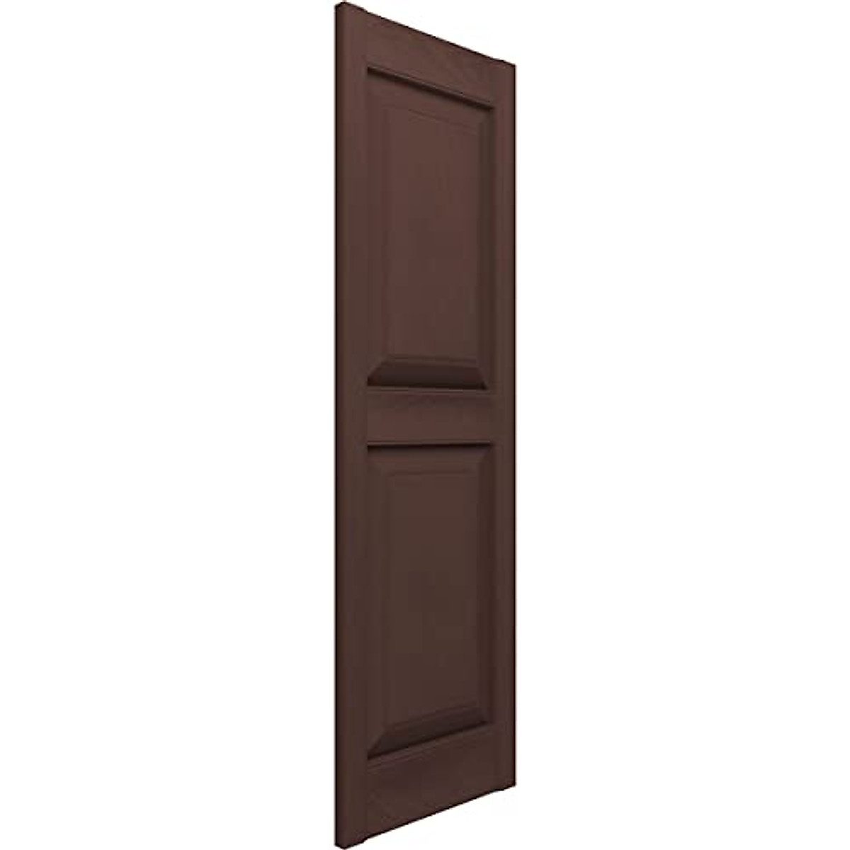 Ekena Millwork Lifetime Vinyl LP2S14X05100FB Standard Two Equal Panel Vinyls, Raised Panel Vinyl Shutters, w/Installation Shutter-Lok's & Matching Screws (Per Pair), 14 3/4"W x 51"H, Federal Brown