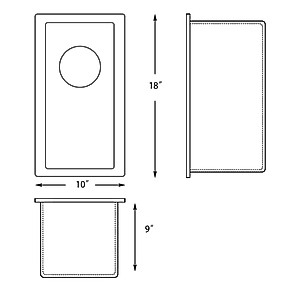 Friho 18"x10" Drop in Wet Bar Prep Kitchen Sink 16 Gauge Stainless Steel Single Bowl Bar Sink,Brushed Nickel Rv Sinks and Outdoor Undermount Bar Sink with Bottom Grid & Drain