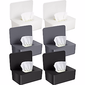 6 Pieces Wipes Dispenser Baby Wipe Holder Wipes Box Tissue Storage Box Wet Wipes Dispenser Wipes Container for Office Home