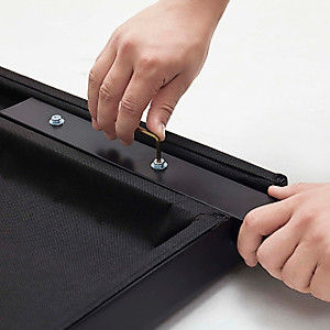 Hearth & Harbor Bed Headboard Queen Size, Button Tufted Queen Headboard Only, Upholstered Headboards Queen, Wall Mounted, Adjustable Height 34”-42”, Modern Queen Size Headboard, Black