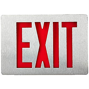 Lithonia Lighting LE S 2 R LED Exit Sign, 2 watts, Silver
