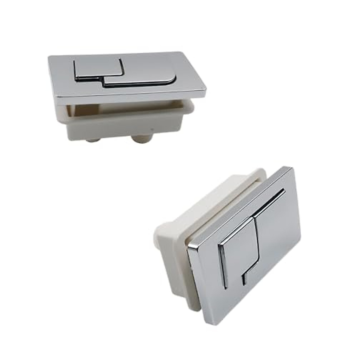 Quluxe 4 Pcs Square Toilet Tank Buttons Dual Push Flushing Toilet Button Toilet Button Replacement Toilet Flush Button with Thread Diameter (64×33mm)