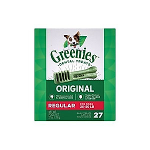 Greenies Dog Dental Chew Treats Regular 27oz 27ct