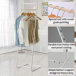 JEFEE Garment Rack Hang Clothes Rack Simple Garment Rack for Garment Storage Display, Heavy Duty Metal Clothes Rack, Hang Clothes Rack Covers a Small Area, Simple and Fashionable, White
