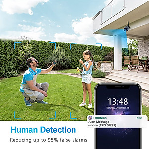 Ctronics 4K 8MP Security Camera Outdoor WiFi with 25M Color Night Vision, CCTV Camera Surveillance Camera Home Security with Human Detection, Two-Way Audio, IP66 Waterproof, SD Card Storage, Black