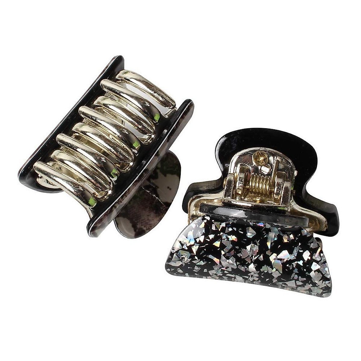 1.57 inch Floral Printed Medium Acrylic Hair Claw Clips for Girls and Women,Plastic No-Slip Grip Jaw Hair Clip Hair Jaw Clamp,Pack of 12 (Color E)