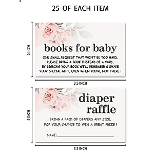 Baby Shower Invitation Set, Books For Baby, Thank You, Diaper Raffle, Fill In Invites Cards, Each Design 25 Cards & Envelopes (Total 100 Cards) – (bb018-taozhuang)