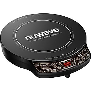 Nuwave Precision Induction Cooktop, 10.25” Shatter-Proof Ceramic Glass, 6.5” Heating Coil, 45 Temps from 100°F to 500°F, 3 Wattage Settings 600, 900 & 1300 Watts