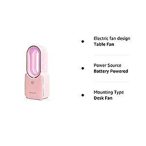 Elyss Desk Fan,Small Table Fan,Air Cooler Fan with 5 LED Lights 4 Wind,Personal USB Bladeless Fan