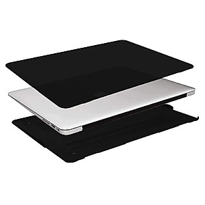 MOSISO Compatible with MacBook Air 13 inch Case (Models: A1369 & A1466, Older Version 2010-2017 Release), Protective Plastic Hard Shell Case & Keyboard Cover & Screen Protector, Black