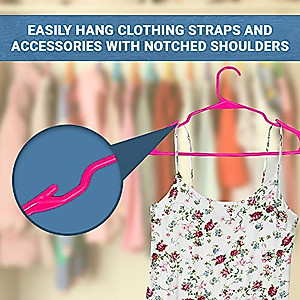 Kool Products Plastic Hangers - Tubular Clothes Hangers - Clothing Hangers - Heavy Duty Plastic Hangers Organize Adult Clothes Clever Design Reduce Creases Damages and Slips - Black Hangers - 25 Pack