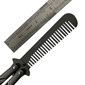 EMHFLYFN Stainless Steel Comb Practice Trainer for Beginner Unsharpened Blade Folding Tool Set