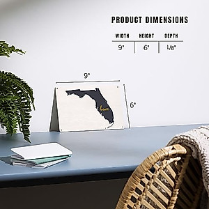 Lantern Press 6x9 Inch Wood Sign, Ready to Hang Wall Decor, Florida, Home State, Gray on White