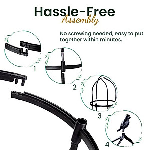 Idzo Metal Obelisk Trellis for Climbing Plants Outdoor 6ft, Rustproof Heavy Duty Steel Pipe with Plastic Coated for Garden Outdoor Potted Plant Support, Black Garden Trellis for Climbing Vine, 1pc