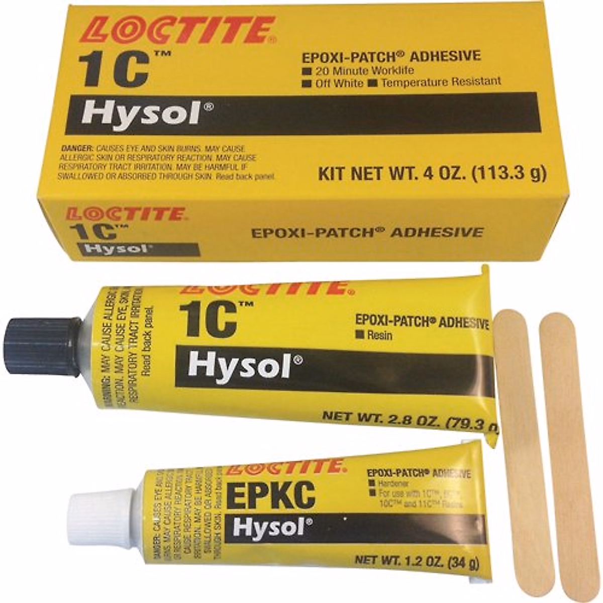 Loctite Hysol 1C Off-White Two-Part Epoxy Adhesive - Off-White - 4 oz Kit - Shore Hardness 65 Shore D, Shear Strength 1500 psi [PRICE is per EACH]