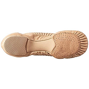 Bloch Women's Pulse Leather and Neoprene Split Sole Jazz Shoe, Tan, 8
