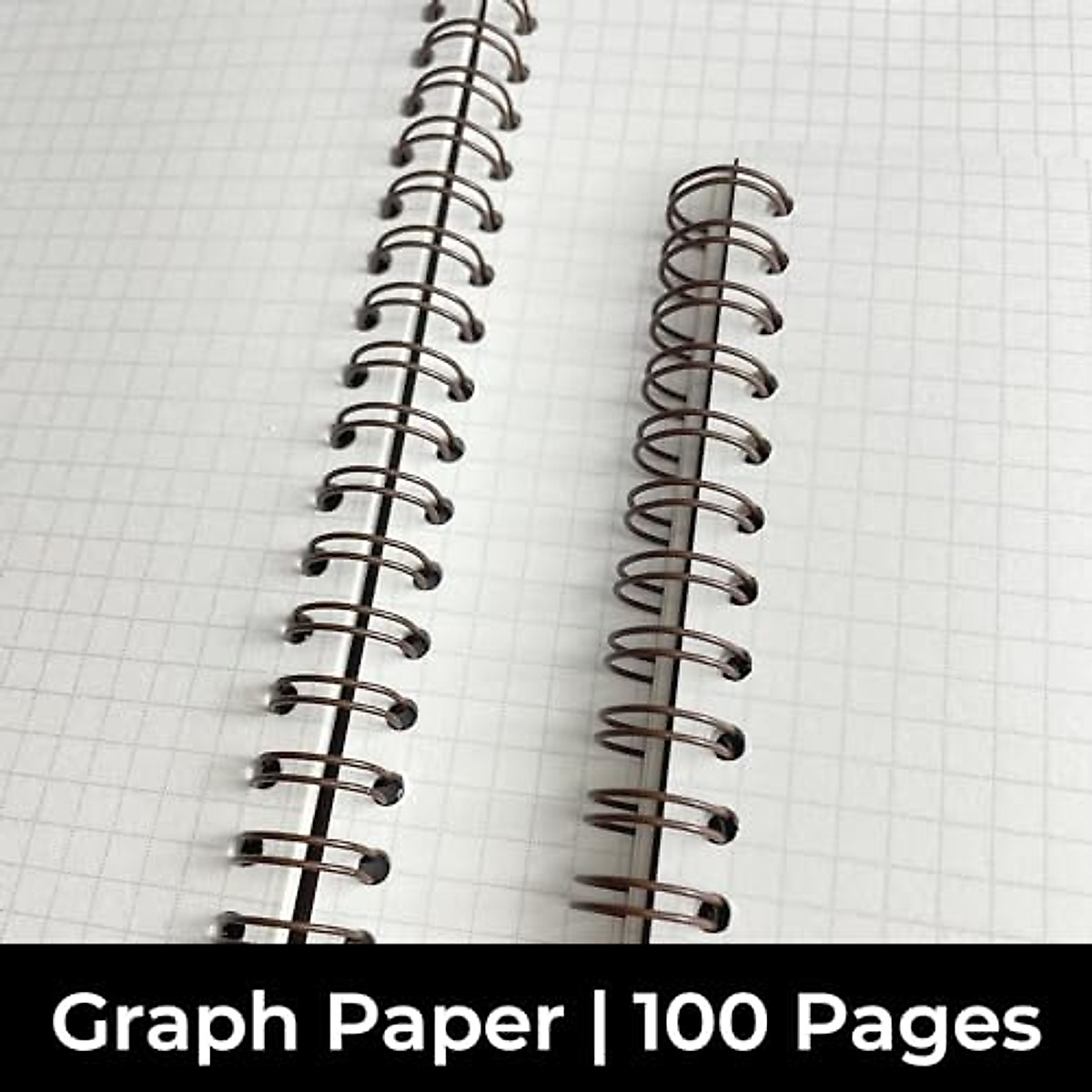 YADUO A5 Grid Spiral Notebook, Graph Paper Journal with 200 pages of Thick Paper, 2 Pack Writing Notepad for Engineering, Graphing in School&Office, 8.3 x 5.7 in, with 2 Gift Pens (Coffee)