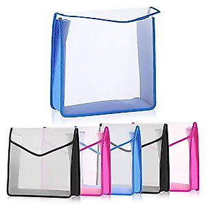 6 Pieces 12" x 12" Scrapbook Paper Organizer Storage Envelope Expanding Wallet Organizer Documents Folder with Snap Closure for Scrapbook Paper, Cardstock, Vinyl Paper, Photos