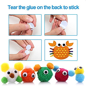 1210pcs Googly Wiggle Eyes Self Adhesive, for Craft Sticker Multi Sizes 4mm to 25mm for DIY by ZZYI