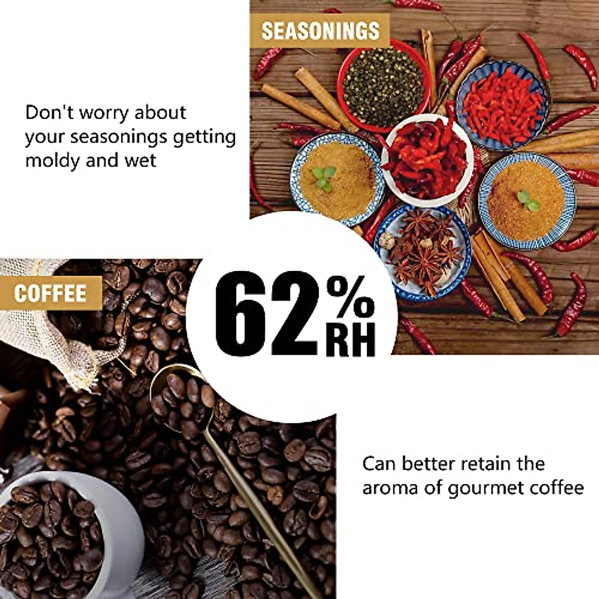 ZEALRVB 62% RH Humidity Pack 8 Gram 10 Packs 2-Way Humidity Control Packs for Herb Flower -Individually Wrapped -No Liquid Leakage…