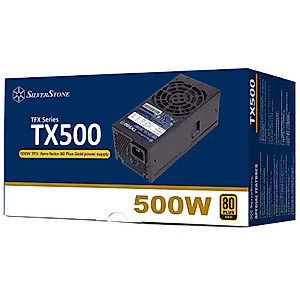 SilverStone Technology 500W Fixed Cable TFX Power Supply 80 Plus Gold TX500-G (SST-TX500-G)