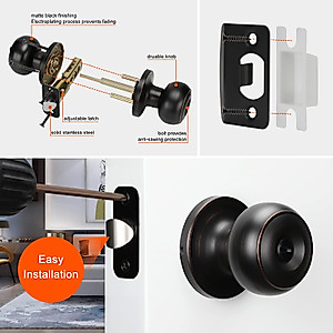 Haidms 8 Pack Oil Rubbed Bronze Door Knobs Interior, Bronze Privacy Interior Door Knobs for Bedroom or Bathroom Classic Round Doorknobs Hardware