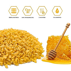 Beeswax Pellets 2LB(32 oz), TRINIDa 100% Organic Yellow Bees Wax for DIY Candles, Beeswax for Candle Making, Skin, Body, Face, and Hair Care, Lotions, DIY Creams, Lip Balm and Soap Making Supplies