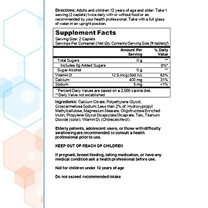 Citracal Petites, 400 mg Calcium Citrate, Easily Absorbed and Highly Soluble with 12.5 mcg (500 IU) Vitamin D3, Bone Health Support for Ages 12+, Smaller and Easier to Swallow Caplets, 375 Count