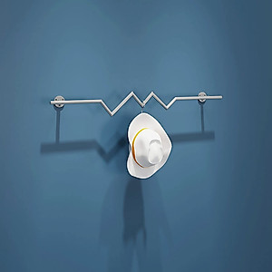 Clothing Store Clothes Rails,Wall Mounted Hanging Bar Rack,Industrial Pipe Style Garment Rail, Used for Retail Display Closet Storage Laundry Organizer/Silver / 120Cm