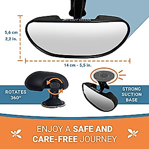 Rearview Baby Car Mirror Windshield Infant Front Facing, Shatterproof Child Safety Mirror, Adjustable Suction Cup (S) by COZY GREENS
