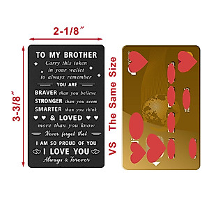 ENGZHI To My Brother Gifts Wallet Card - Brother Birthday Card, Inspirational Gifts for Brother Christmas Graduation