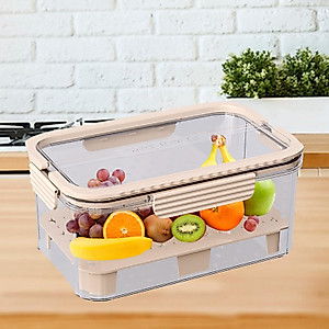 Lettuce Container for Fridge, Portable Tight Seal Crisper Box, Produce Saver Storage Bins, Multifunctional Freezerable Lettuce Container, Clear Vegetable Storage Box,