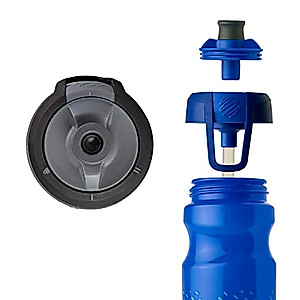 BlenderBottle Hydration Halex Squeeze Water Bottle with Straw, 32-Ounce, Black