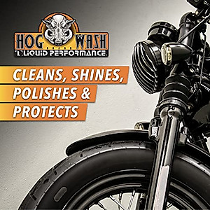 Hog Wash Spray Cleaner and Motorcycle Polish - 12 oz - Small Batch Detailer for Bikes and Cars - Removes Dirt and Grime on Painted Surfaces, Chrome, and Fiberglass - Made in Rocky Mount, VA