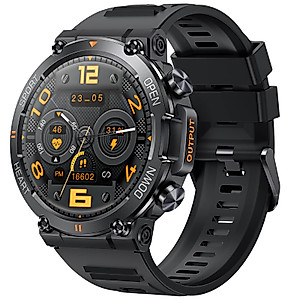 Military Smart Watches for Men Make Call 1.39" HD Big Screen Fitness Tracker Rugged Tactical Smartwatch Compatible with iPhone Samsung Android Phones Heart Rate Sleep Monitor Sports Watch