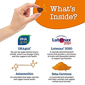 Zesty Paws Eye Supplement for Dogs - Vision Support with Lutein + Vitamin C & Astaxanthin Antioxidants - Dog Vitamins for Eyes + Fish Oil for Omega 3 EPA & DHA Fatty Acids for Senior Dogs - 90 Chews