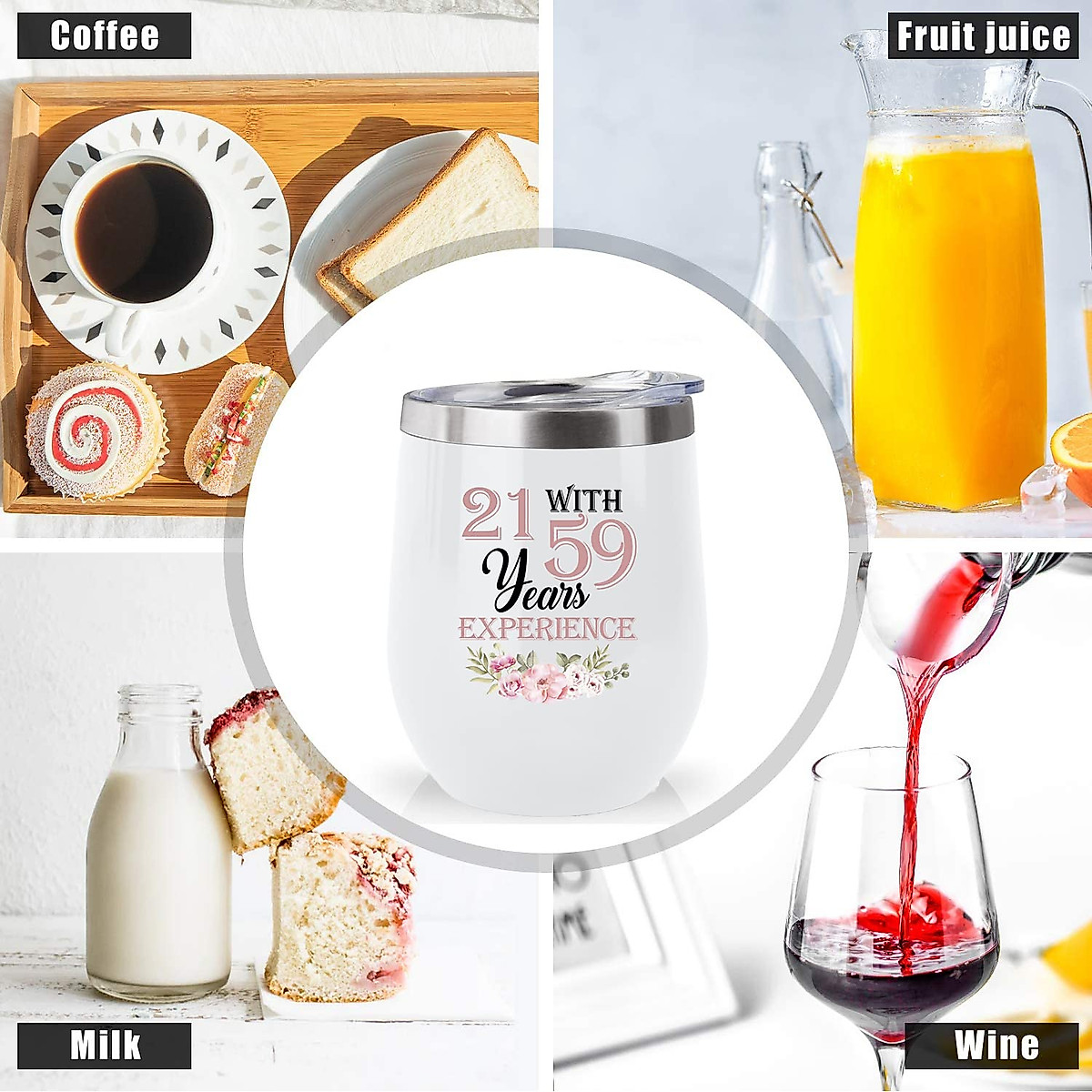 Jevuta 80th Birthday Gifts For Women, Funny Birthday Gifts for 80th, Best Birthday Gift For Turning 80, 1943 Birthday Gifts Ideas For Her, Mom, Grandma, Friend, Sister Wine Tumbler Gifts (12oz)