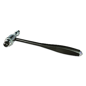ADC 3694BK Tromner Neurological Reflex Hammer with Built-In Brush, Black, Chrome