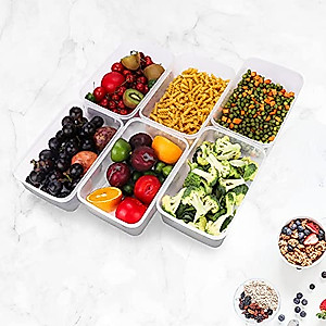 Tauno Easy Lock & Open Food Storage Containers | Plastic Kitchen Organizer with Lids | BPA Free Nesting | Set of 10 Pack 72 Cup Total