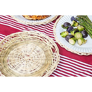 Fox Run Brown Wicker Paper Plate Holders, 9.75 x 9.75 x 0.5 inches