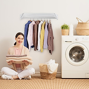 PSAIHDXU Wall Mounted Clothes Drying Rack- 31.5" Wide Foldable Laundry Hanger Dryer Rack, Collapsible Hanging Drying Racks,Clothes Drying Rack Outdoors,Drying Rack Wall Mounted.