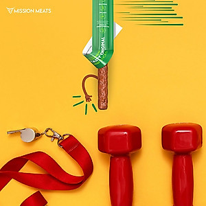 Mission Meats Grass Fed Beef Sticks – Sugar Free Beef Sticks, Gluten Free, Whole 30, Paleo, Keto Meat Sticks, Sugar Free Jerky Beef Sticks Individually Wrapped, 1oz (Original, Pack of 12)