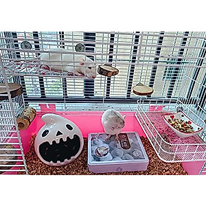 WOLEDOE Rat Cage Platform, All-Metal Basket Chew-Proof Design, Chinchilla Toys and Cage Accessories Ledge Ramp fit Ferret, Guinea Pig, Sugar Glider